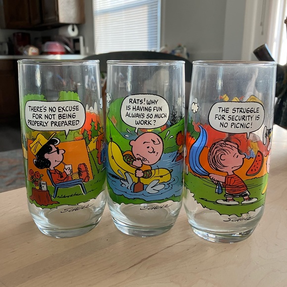 Peanuts | Dining | Vintage Peanuts Mcdonalds Camp Snoopy Set Of Three ...